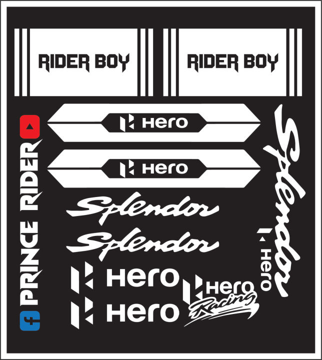 HERO bike all sticker | bike modify sticker | HERO Splandor sticker ...
