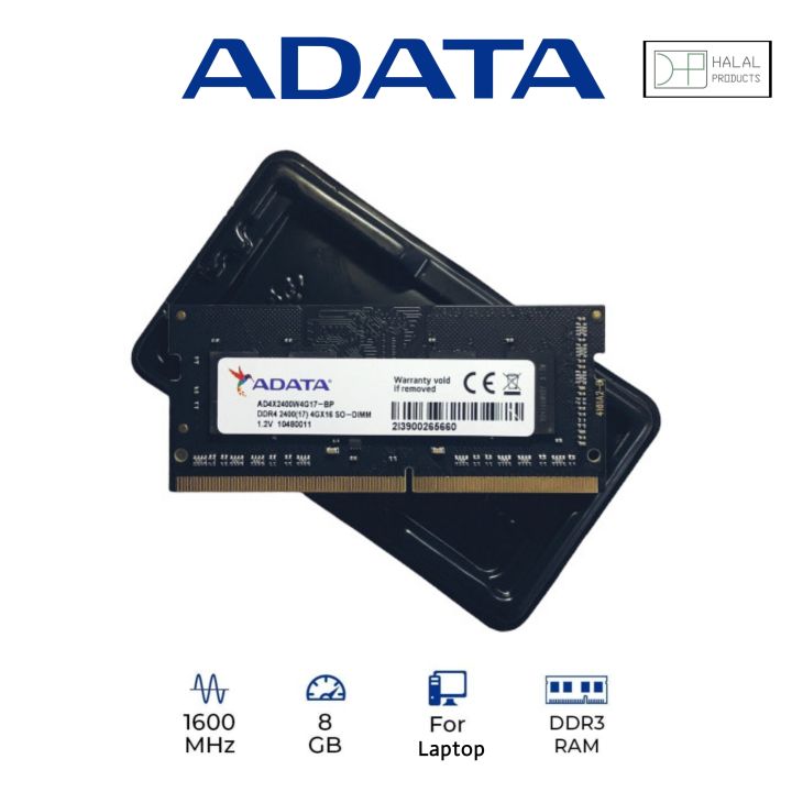 ADATA 8GB DDR3L 1600MHz Laptop RAM – Low Voltage | High-Speed | Energy Efficient & Reliable ...