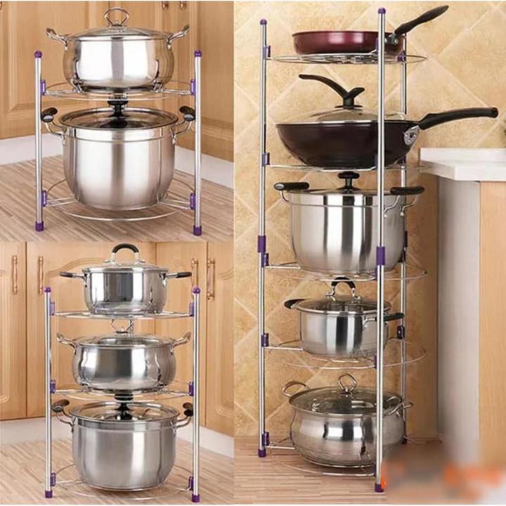 5 Layer Kitchen Steel Pot Rack Multi-Function Kitchen Rack Storage ...