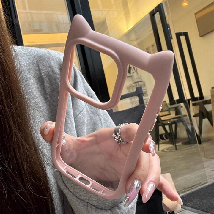 HODON Cute Cat Ear Transparent Case For iPhone 13 12 14 15 Pro Max ...