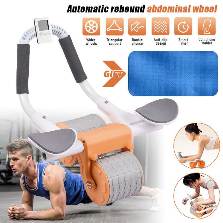 Ab Roller Wheel Exercise with Elbow Support, Automatic Rebound ...