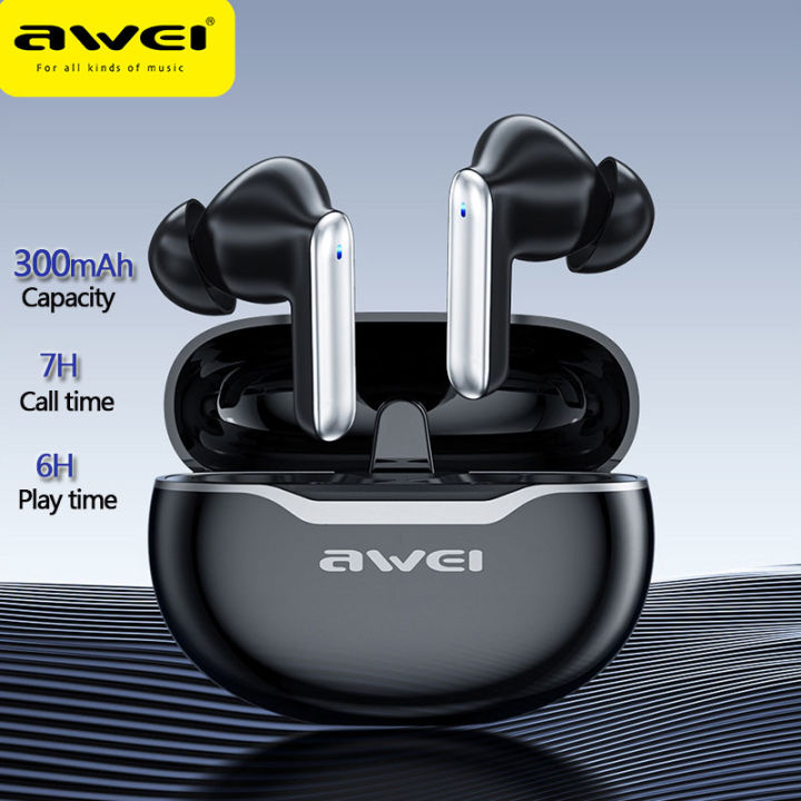 AWEI T50 TWS EARPHONES BLUETOOTH 5.3 ENC DOCKING STATION BLACK | Daraz.com.bd