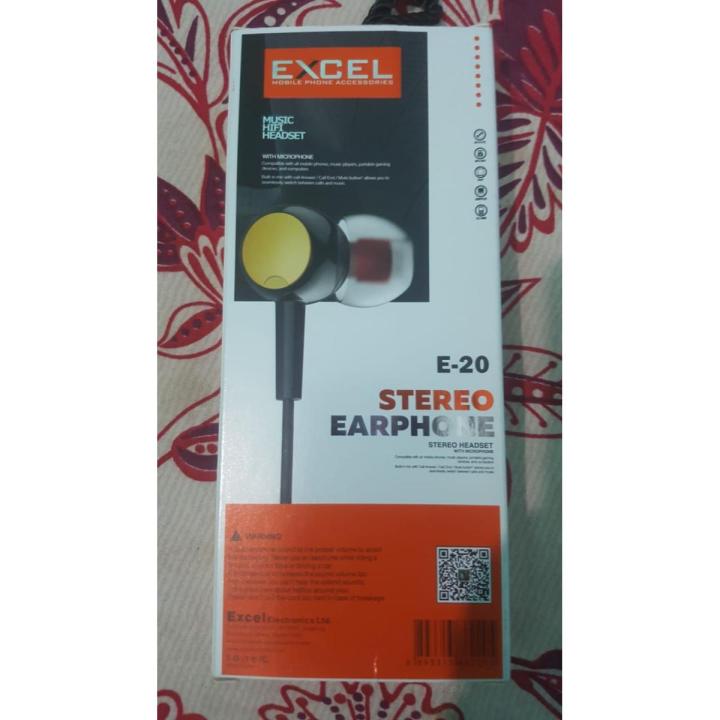 Excel E20 with hi sound HiFi 9D Supported wired Headphpn | Daraz.com.bd