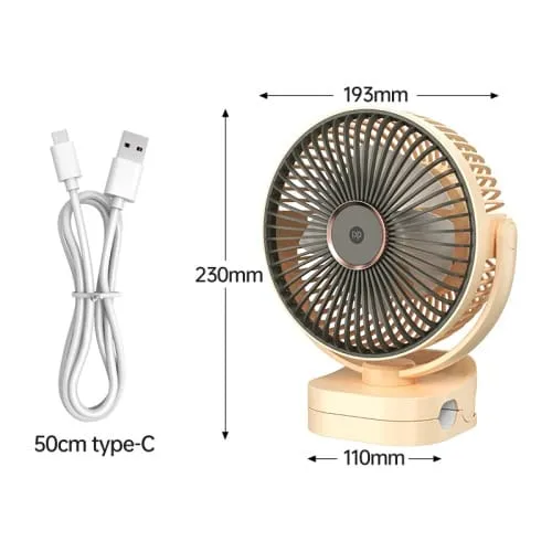 DP 7638 Rechargeable Desk Fan Rechargeable Fan Mini Table Fan 4000Mah ...