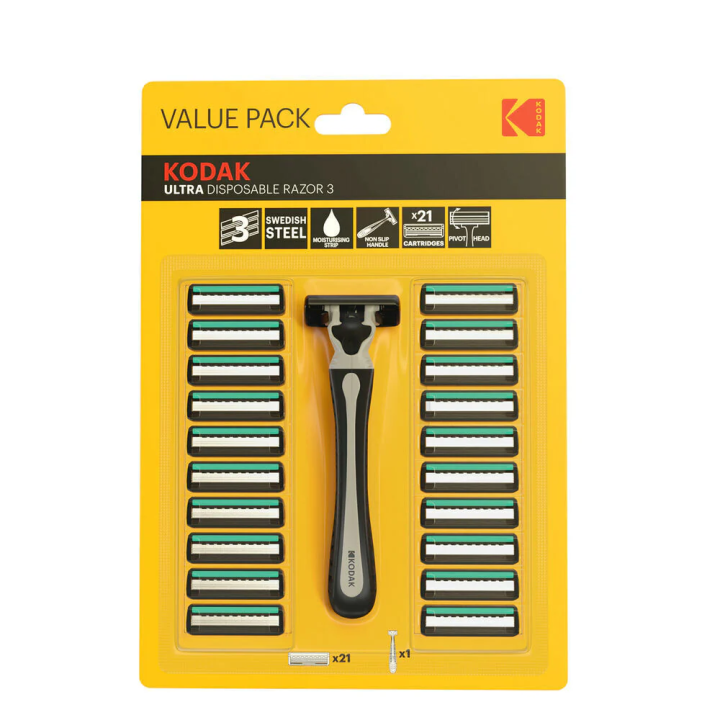Kodak Ultra Disposable Razor 3 With 21 X Blades With Swedish Steel ...