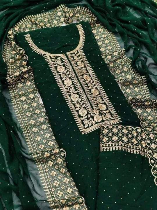 Jesan Super Shop Bangla Georgette/Jorjet Shalwar Kameez Unn Reddy Four ...