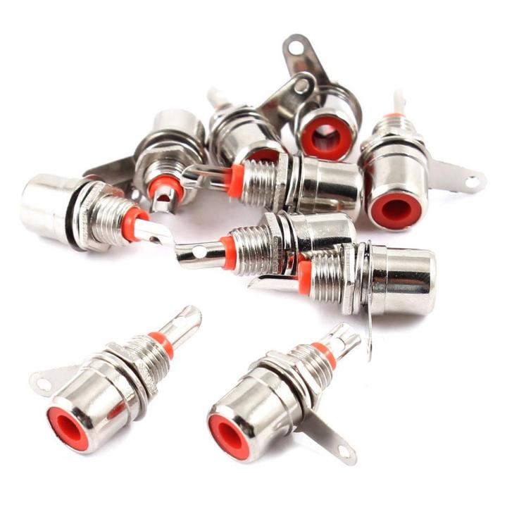 RCA Phono Chassis Panel Mount RCA Female Connector Socket 10 Pcs ...