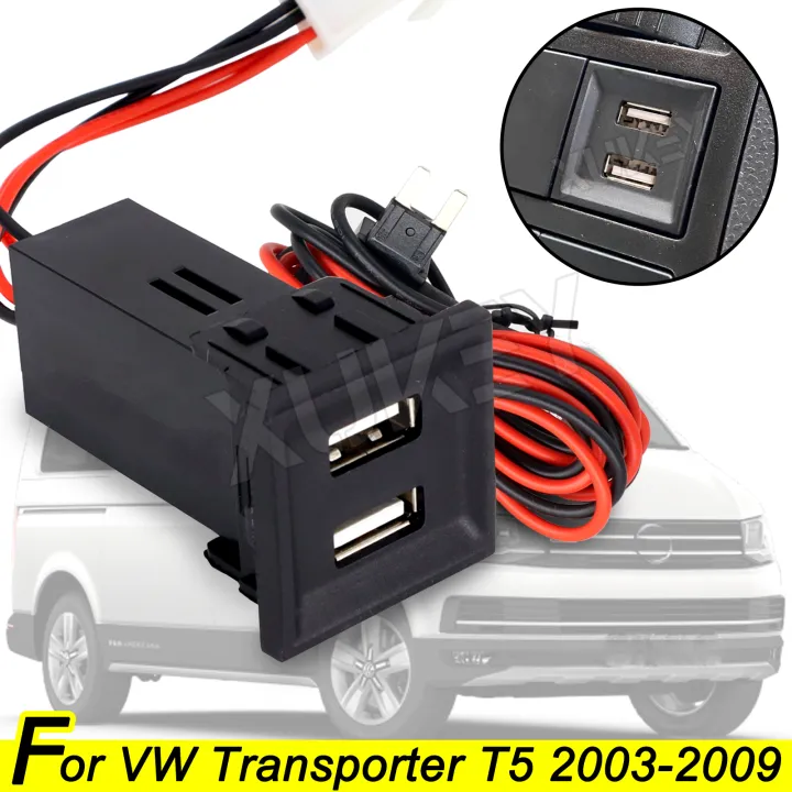 For VW Transporter T5 Car Charger Phone Dual USB Vehicle Power Inverter ...