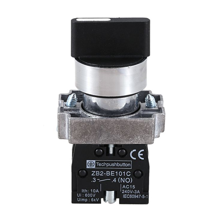 22mm Latching 2 NO 3-Position Rotary Selector Select Switch ZB2-BE101C ...
