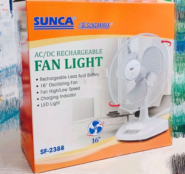 Sunca Rechargeable table fan 16" (sf 2388) | Daraz.com.bd