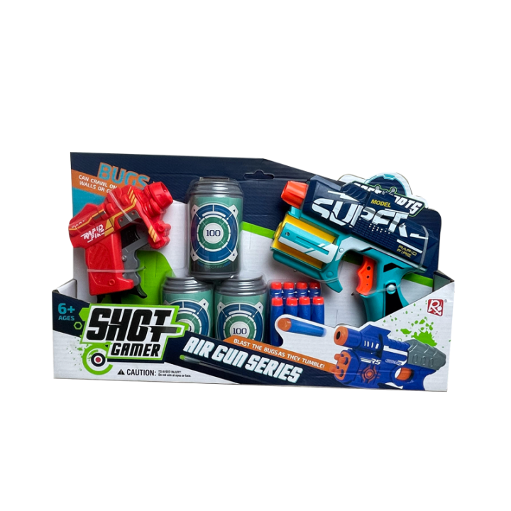 Kids Double Shooting Toy with Targets and Soft bullets | Daraz.com.bd