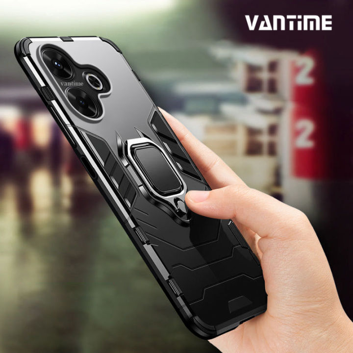 Vantime for Xiaomi Redmi 13 / Poco M6 4G Case Hard Shockproof Stand Holder Cover | Daraz.com.bd