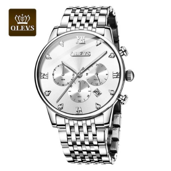 OLEVS 2868 Men Watch Choronograph Water Resistant Stainless Steel Watch ...