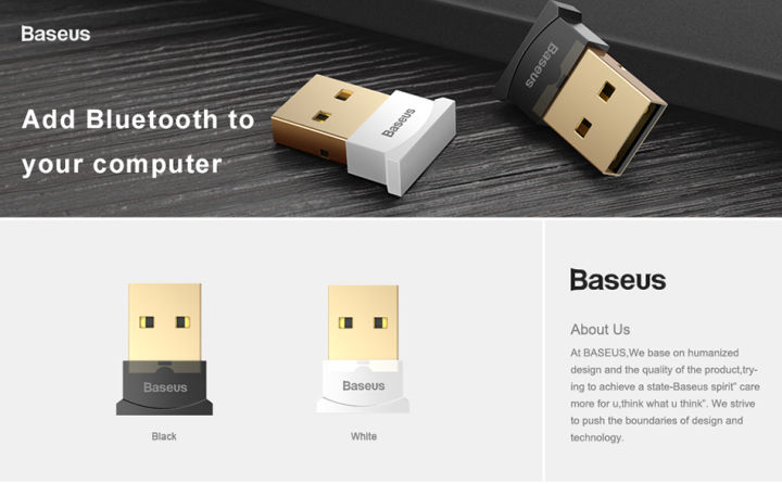 BASEUS Bluetooth Adapter for Computer PC CSR 4.0 USB Dongle | Daraz.com.bd