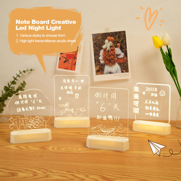 Note Board Creative Led Night Light USB Message Board Holiday Light ...