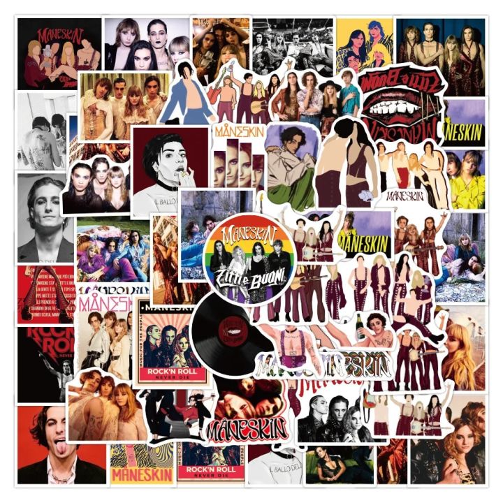 10/30/50PCS Maneskin Band Stickers Aesthetic Laptop Guitar Water Bottle ...
