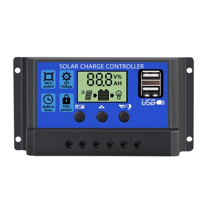 Solar Charge Controller 12V 24V Solar Panel Lcd Display Digital PWM ...