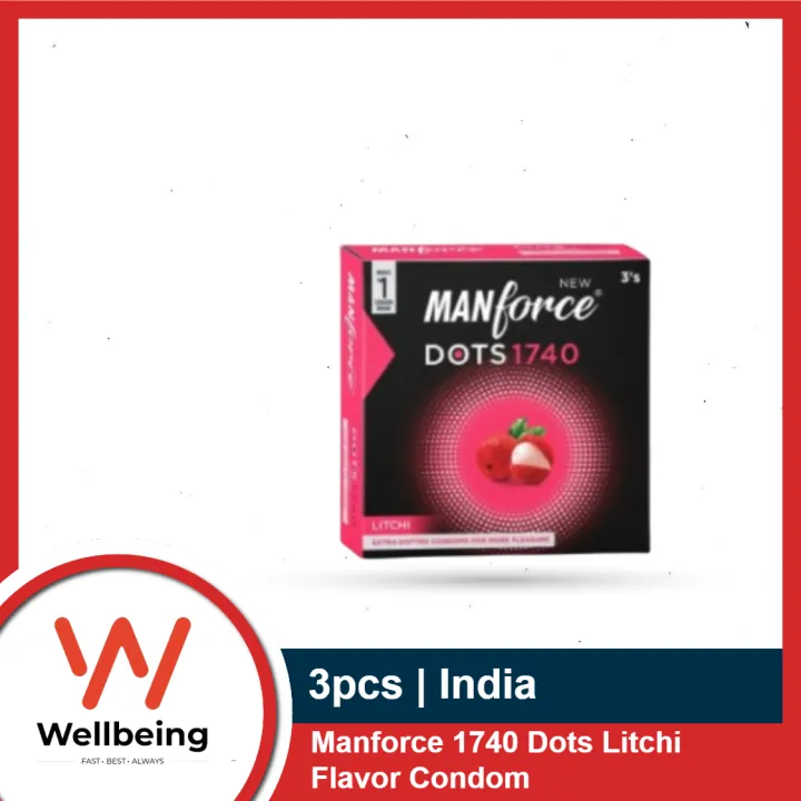 Manforce Condom - Manforce 1740 Dots Litchi Flavor Condom Single Pack - 3x1=3pcs Condom (Made in ...