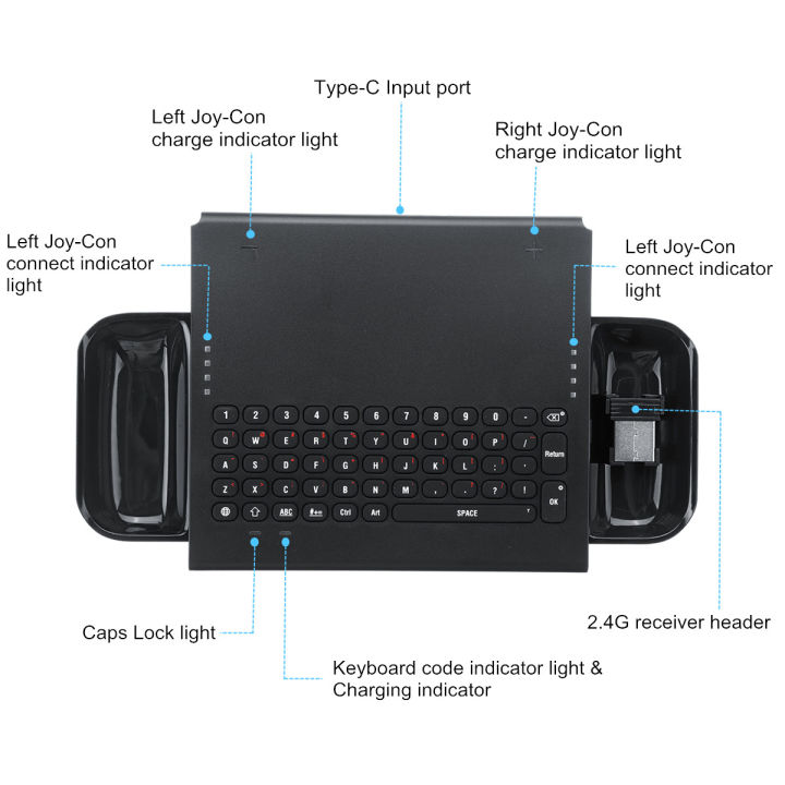 Accessories DOBE 2.4G Wireless Game Keyboard For N-Switch Joy-Con ...
