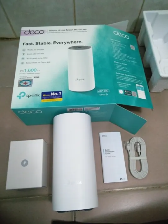Deco E4 (Single pack) Whole Home Mesh Wi-Fi System AC1200 Dual-band ...
