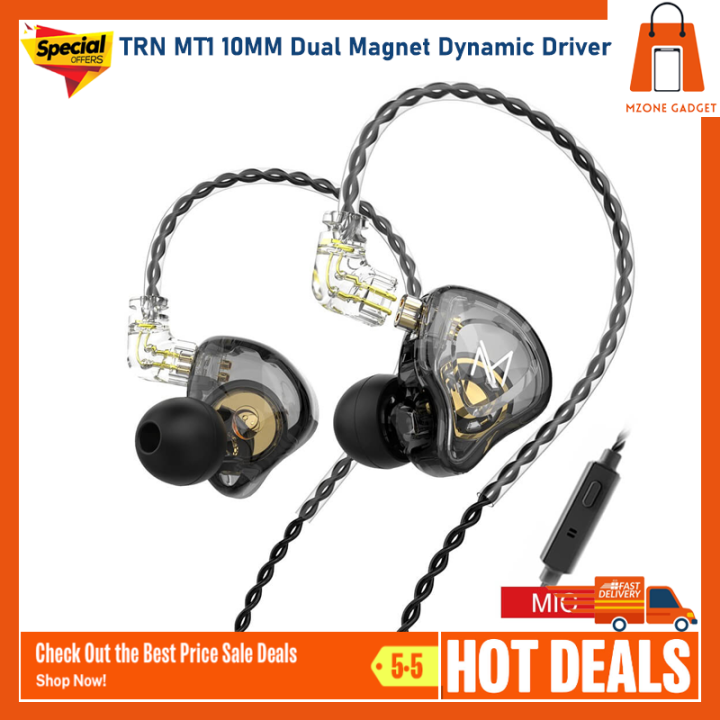 TRN MT1 10MM Dual Magnet Dynamic Driver Professional Grade In-Ear ...