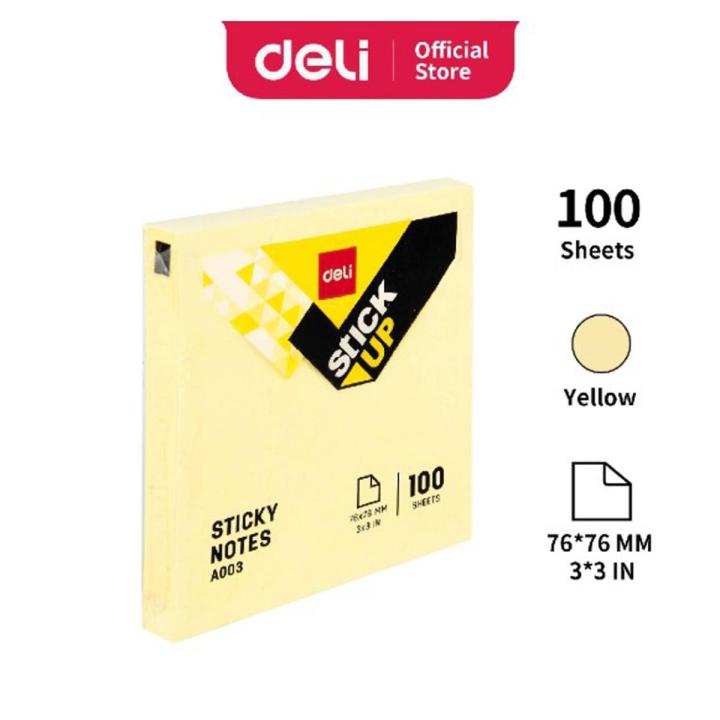 Deli EA00353 Sticky Note (3X3) inch - Yellow - 100 Sheets | Daraz.com.bd