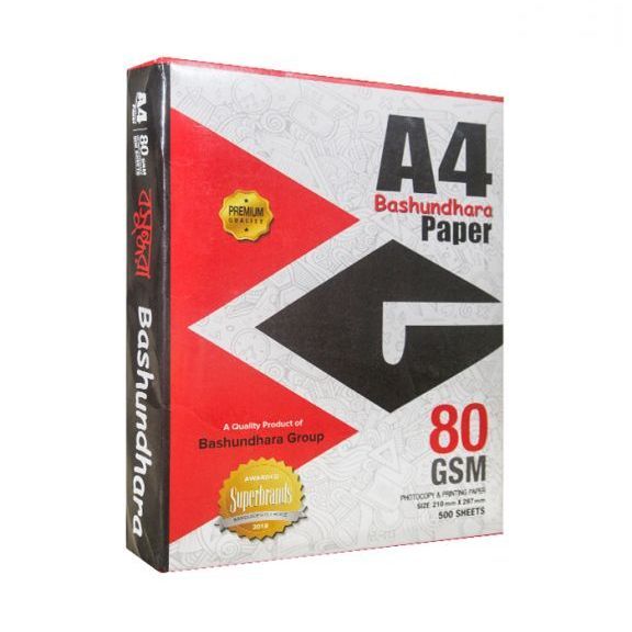 Bashundhara Offset Paper, A4, 80 GSM (Pack of 500 Sheets) | Daraz.com.bd