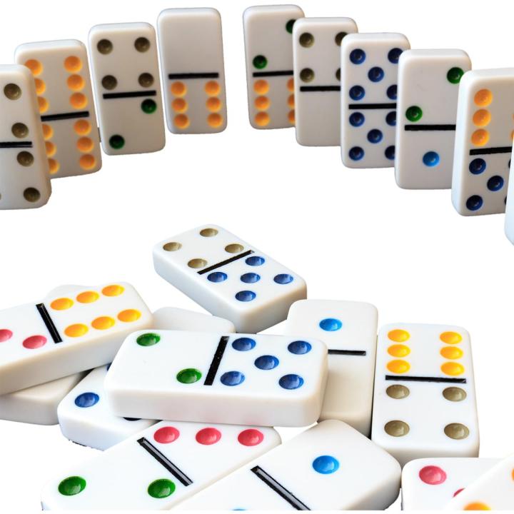 DOMINOES Games Set Black Dot - 28 Pcs (Steel Box) | Daraz.com.bd
