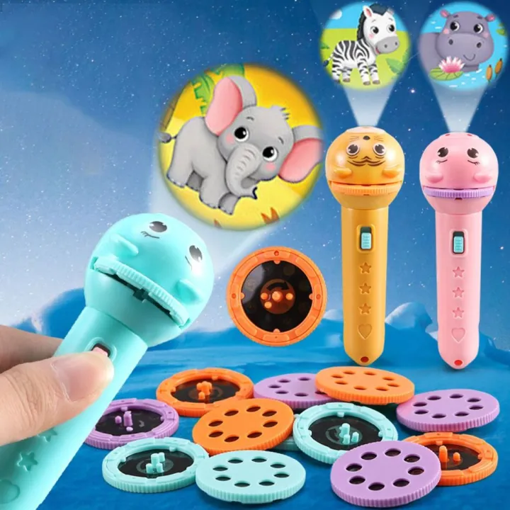 Funny Luminous Projector Flashlight Animal Patterns Early Education ...