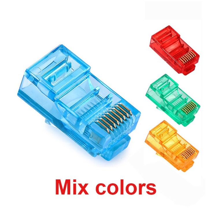 HXSJ 100PCS RJ45 Ethernet Cables Module Plug Network Connector RJ-45 ...