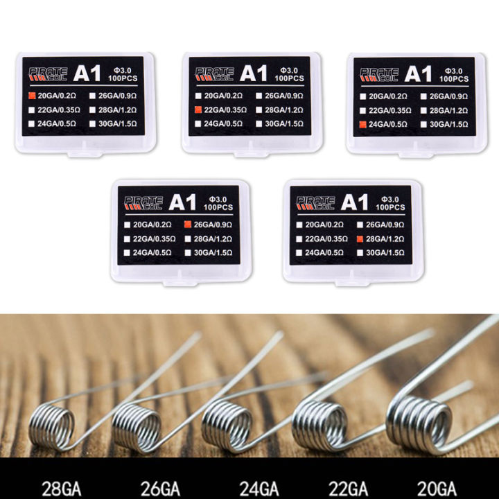 100Pcs/box A1 Coil Wire Heating Resistance Premade Coils DIY Prebuilt ...