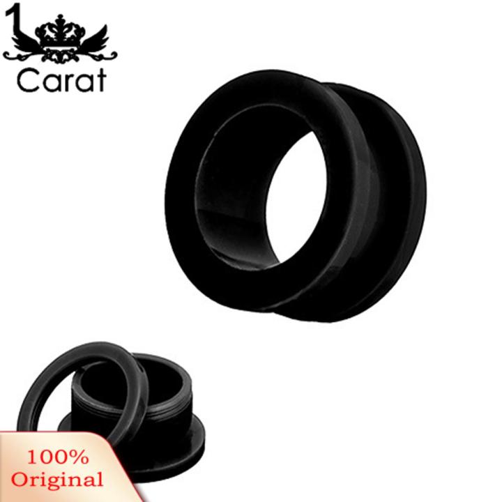 1Pair Pulley Design Hollow Large Flare Earring Ear Gauges Ring Soft ...