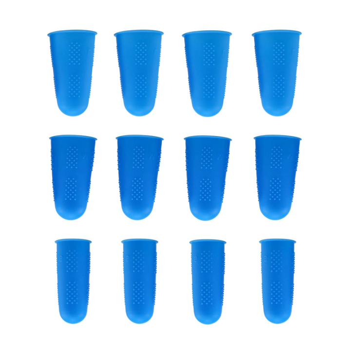 12 Pieces Finger Cots Silicone Finger Protection Covers Caps Fingertip ...