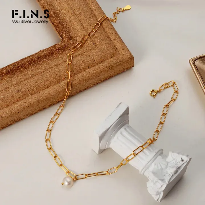 F.i.n.s Simple Handmade Freshwater S925 Sterling Silver Pendant ...