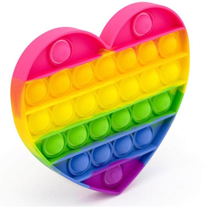 Pop Fidget Toys for Anxiety Heart Push Pop Bubble Sensory Fidget Toy ...