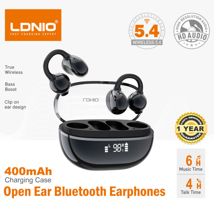 LDNIO Open Ear Wireless Earbuds, IPX4 Waterproof Bluetooth 5.4 Earphone ...