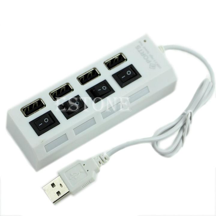 【VisioN Shop】New 4 USB 2.0 High External Multi Expansion Hub ON OFF ...