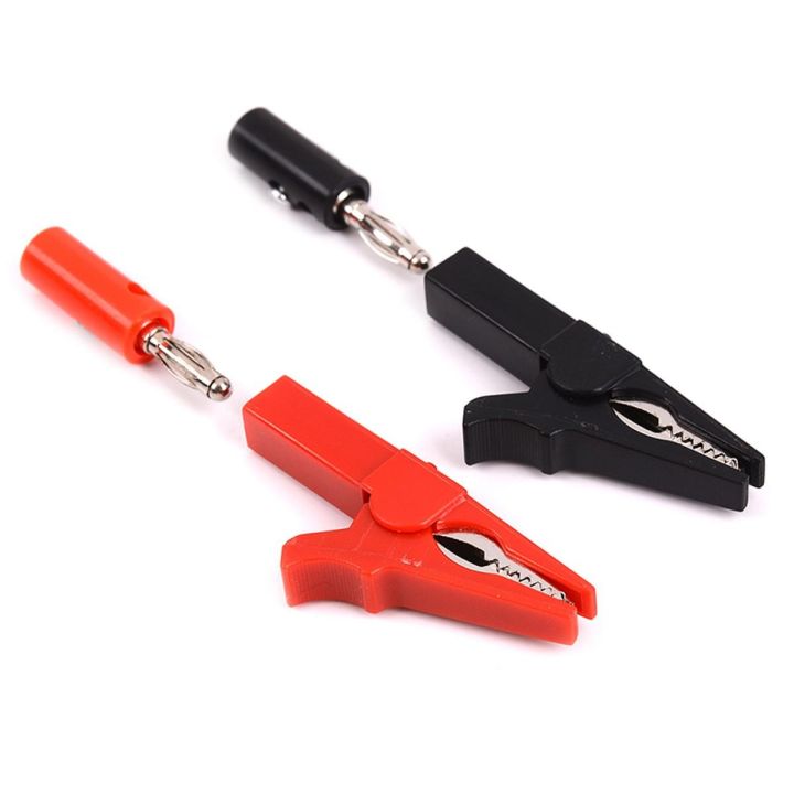 4Pcs 55mm Fully Insulated Alligator Clips with 4mm Banana Socket ...