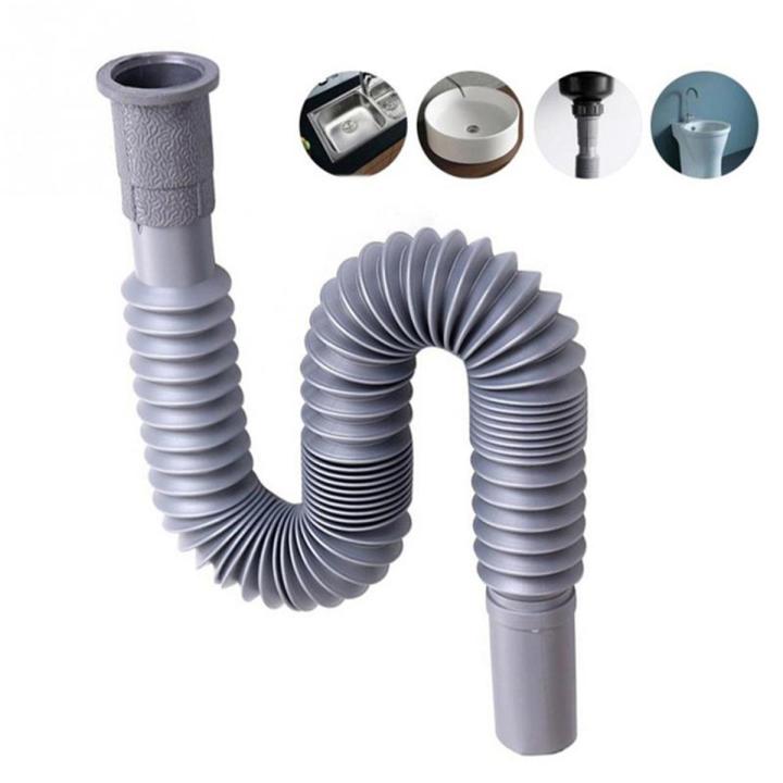 1 x Plumbing Hose 80cm Kitchen plastic Flexible Retractable Sink Basin ...