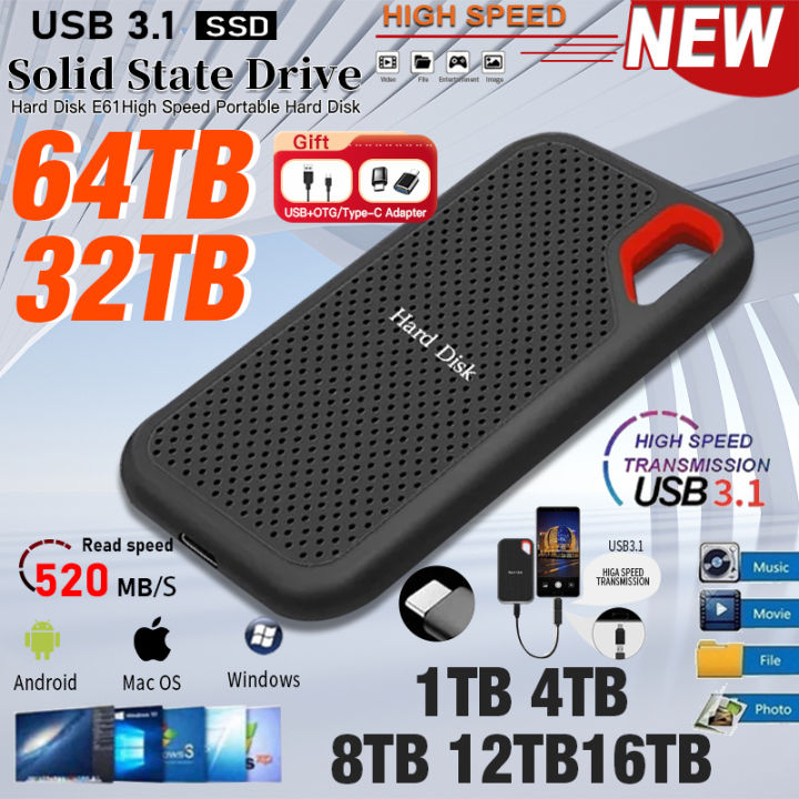 Original E61 Portable SSD 1TB ssd Hard Drive 2TB External SSD Type-C ...