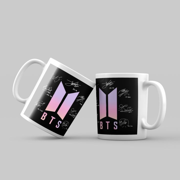 BTS WHITE CERAMIC MUG BANGTAN BOYS KPOP KOREAN MUG 657 | Daraz.com.bd