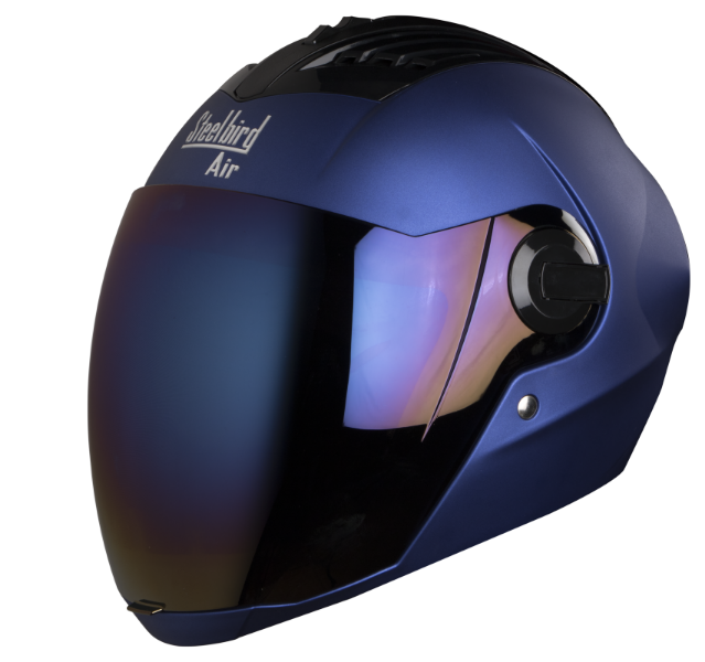 Steelbird Air SBA2 Matte Blue Helmet with Clear Extra Visor Free ...