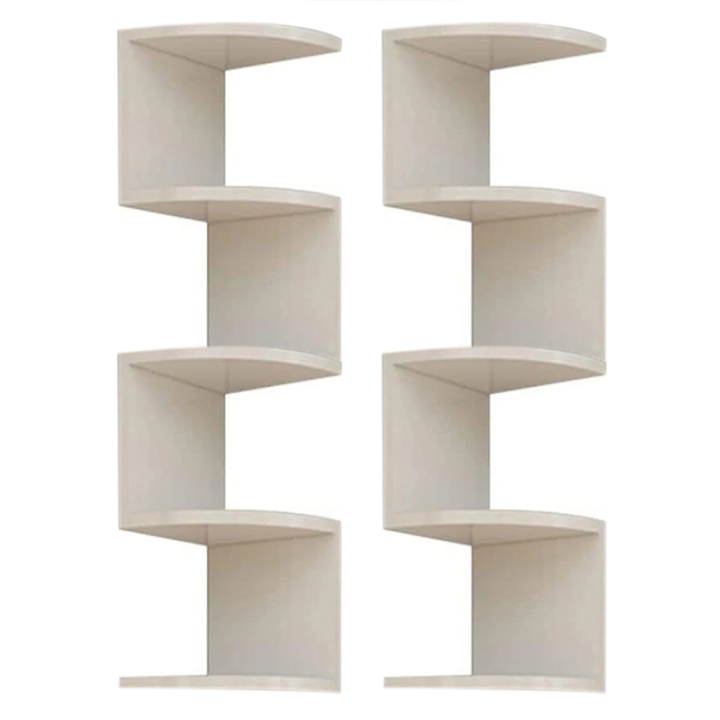 2X Wall Mounted Corner Storage Rack Classic Wall Rack 5 Layers ...
