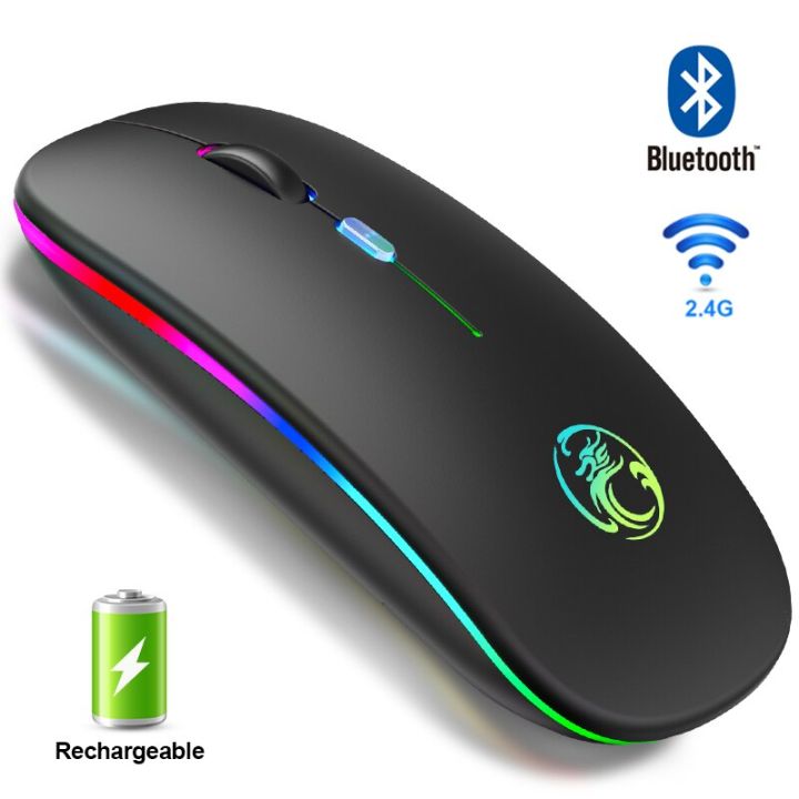 Wireless Mouse Bluetooth Mouse Wireless Computer Mouse RGB Rechargeable ...