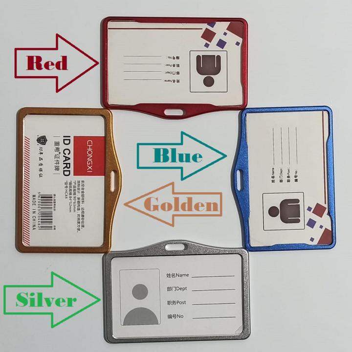 Horizontal Aluminum ID Card Holder Red, Blue, Silver, Golden - Please ...