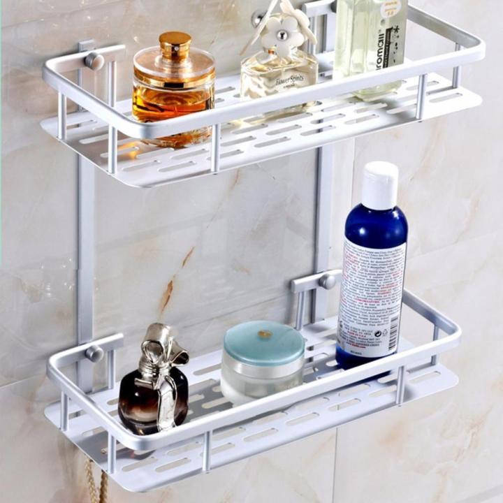Aluminium Bathroom Shelves 2 Layer Antique Metal Shower Corner Shelf ...