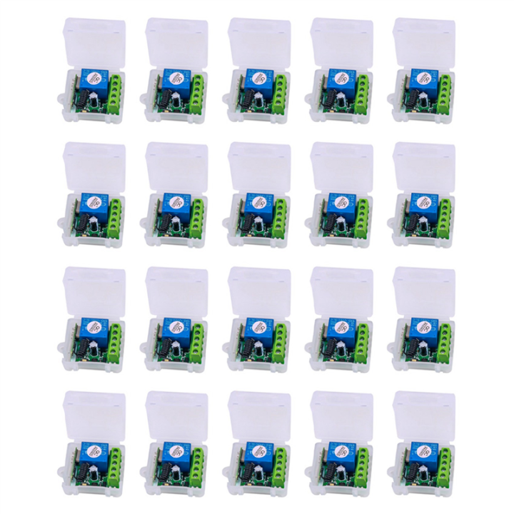 20X DC 12V 1CH RF Relay Receiver 433MHz Universal Wireless Remote ...