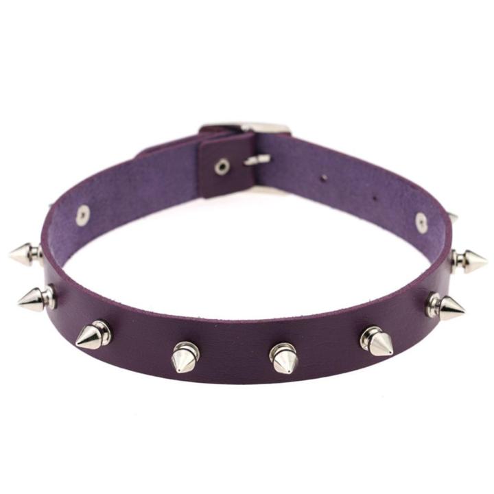 Ahmed Harajuku Spike Rivet Choker Belt Collar Women Pu Leather Goth ...