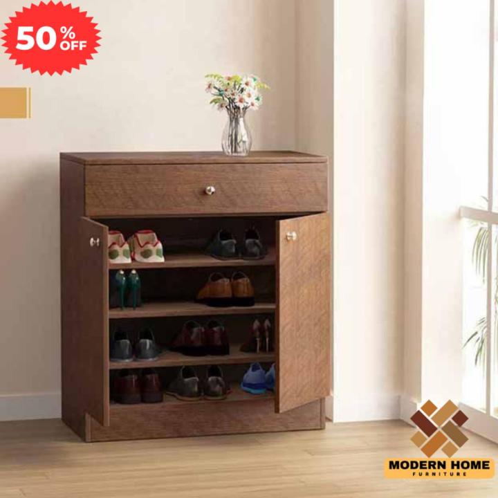 Modern Shoe Rack with Cover Shoe Shelf Laminated Board (Finish Color ...