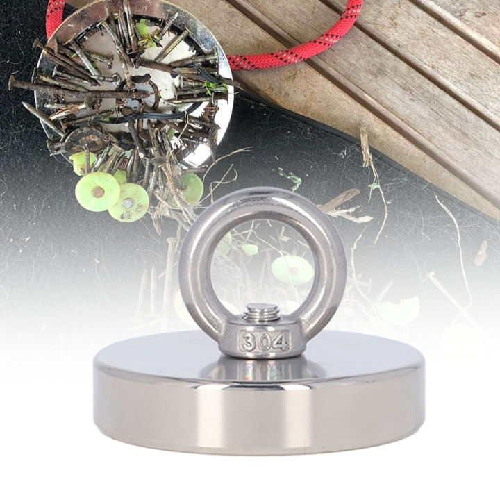 High Power Fishing Magnet NdFeB Stainless Steel Silver Neodymium ...